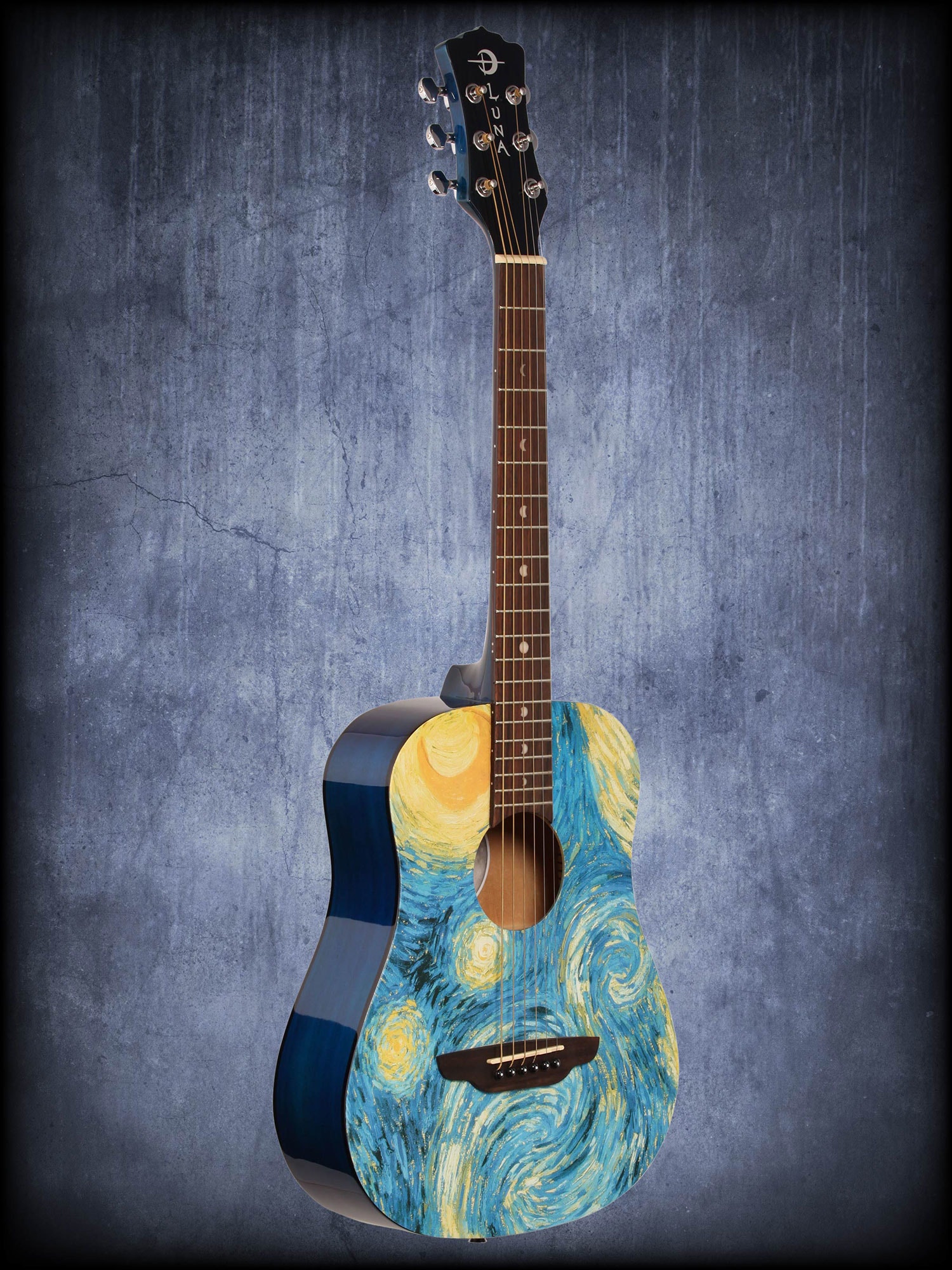 Luna Safari Starry Night Travel Acoustic Guitar with Bag | American ...