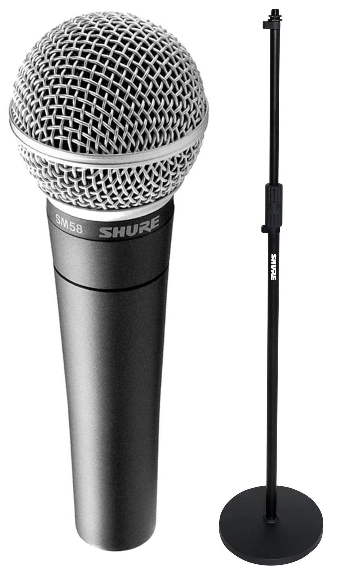 Shure SM58 Vocal Mic with SH-RBMICSTAND10 Stand Bundle