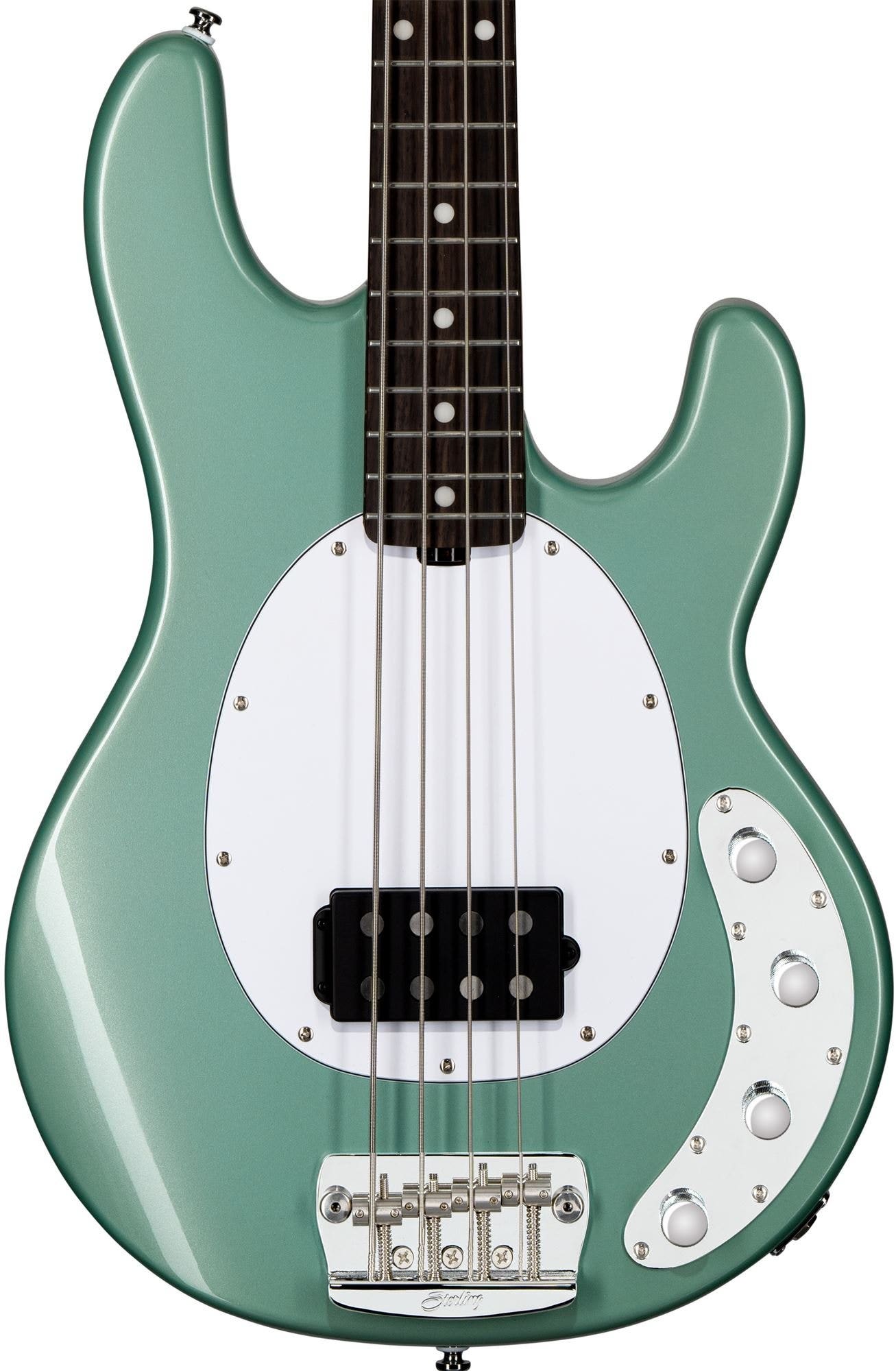 Sterling StingRay RAY34 Bass Guitar Dorado Green