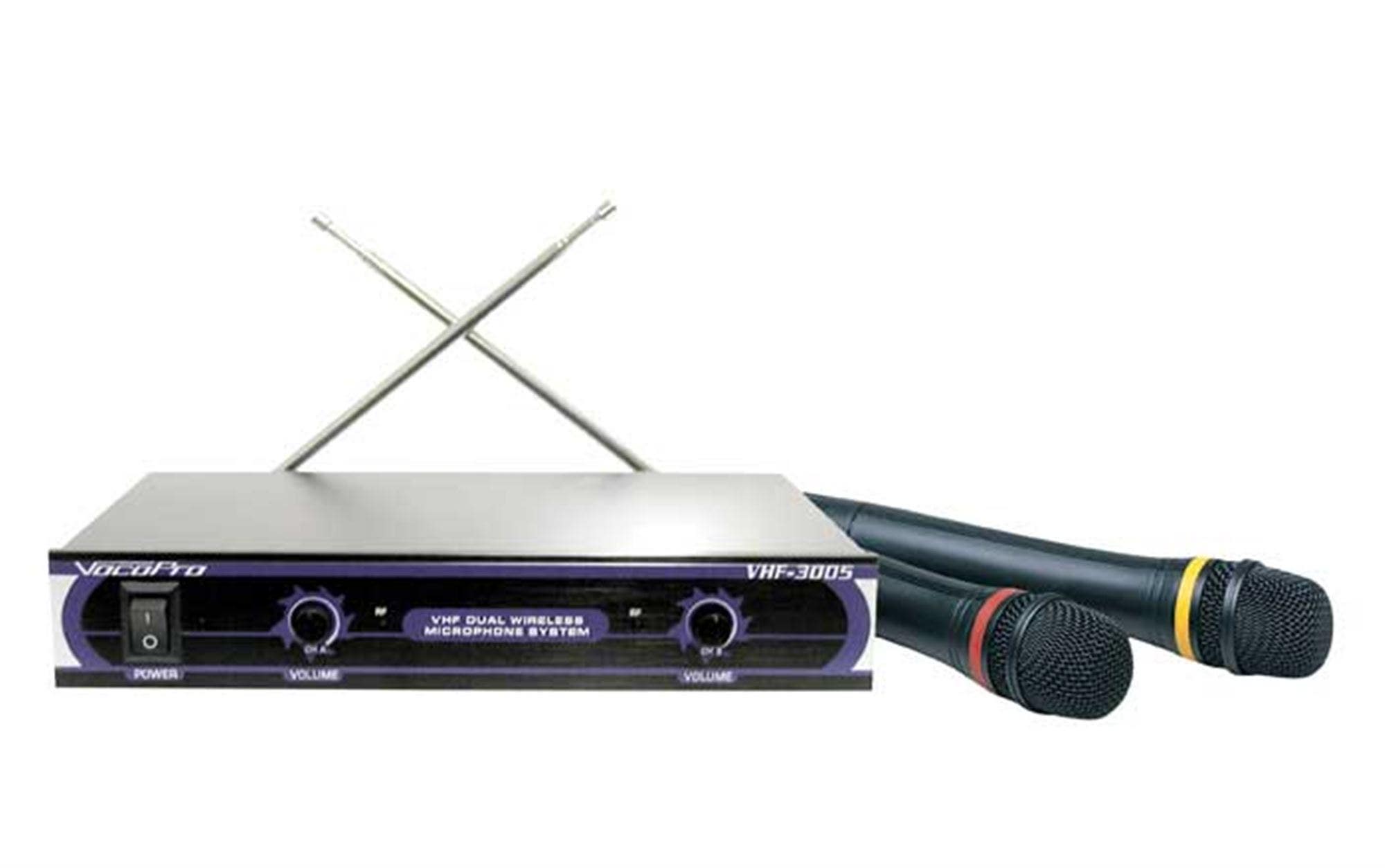 VocoPro VHF3005 Dual Handheld Wireless Microphone System | American ...