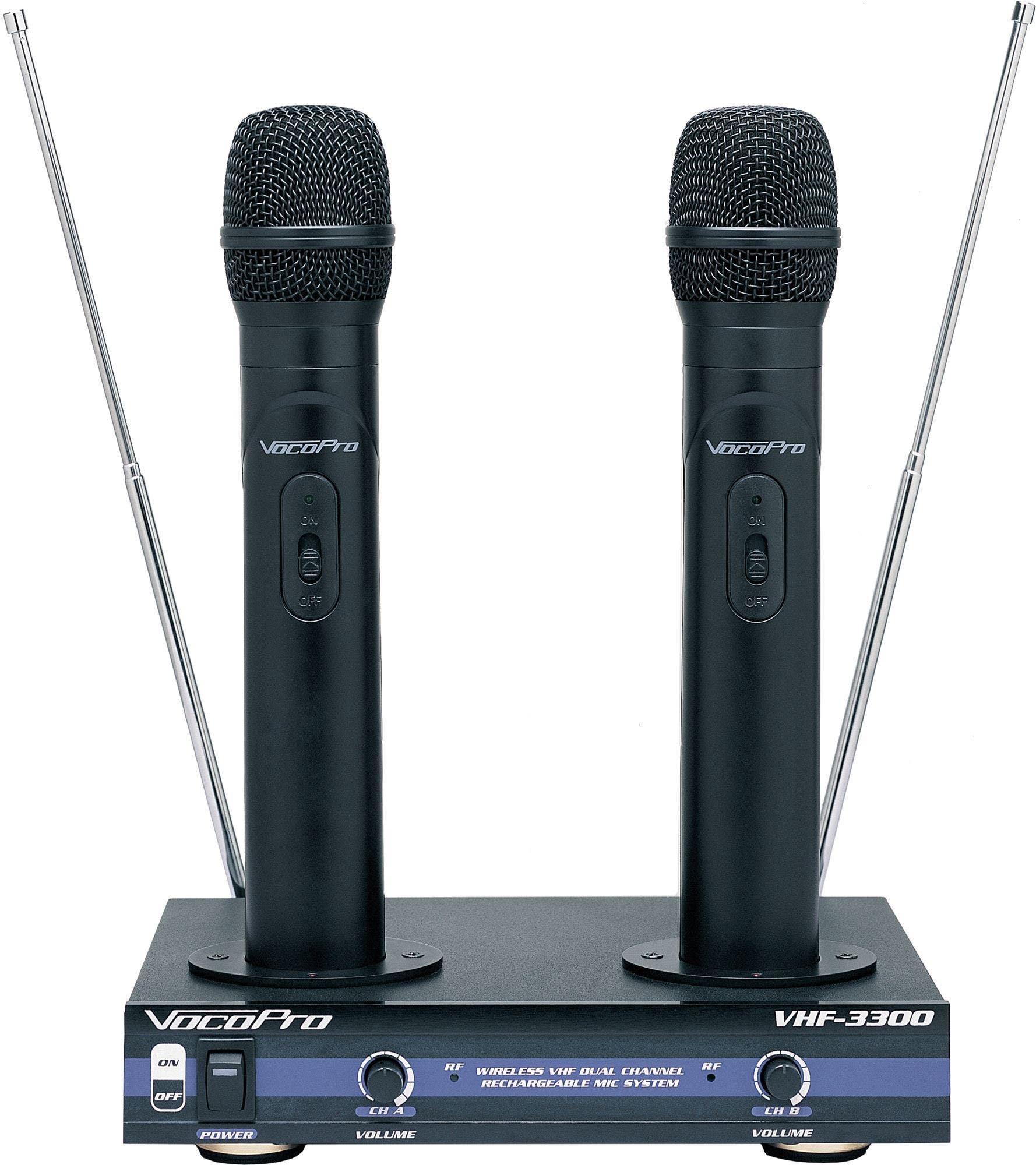 VocoPro VHF3300 Dual Wireless Handheld Microphone System | American ...