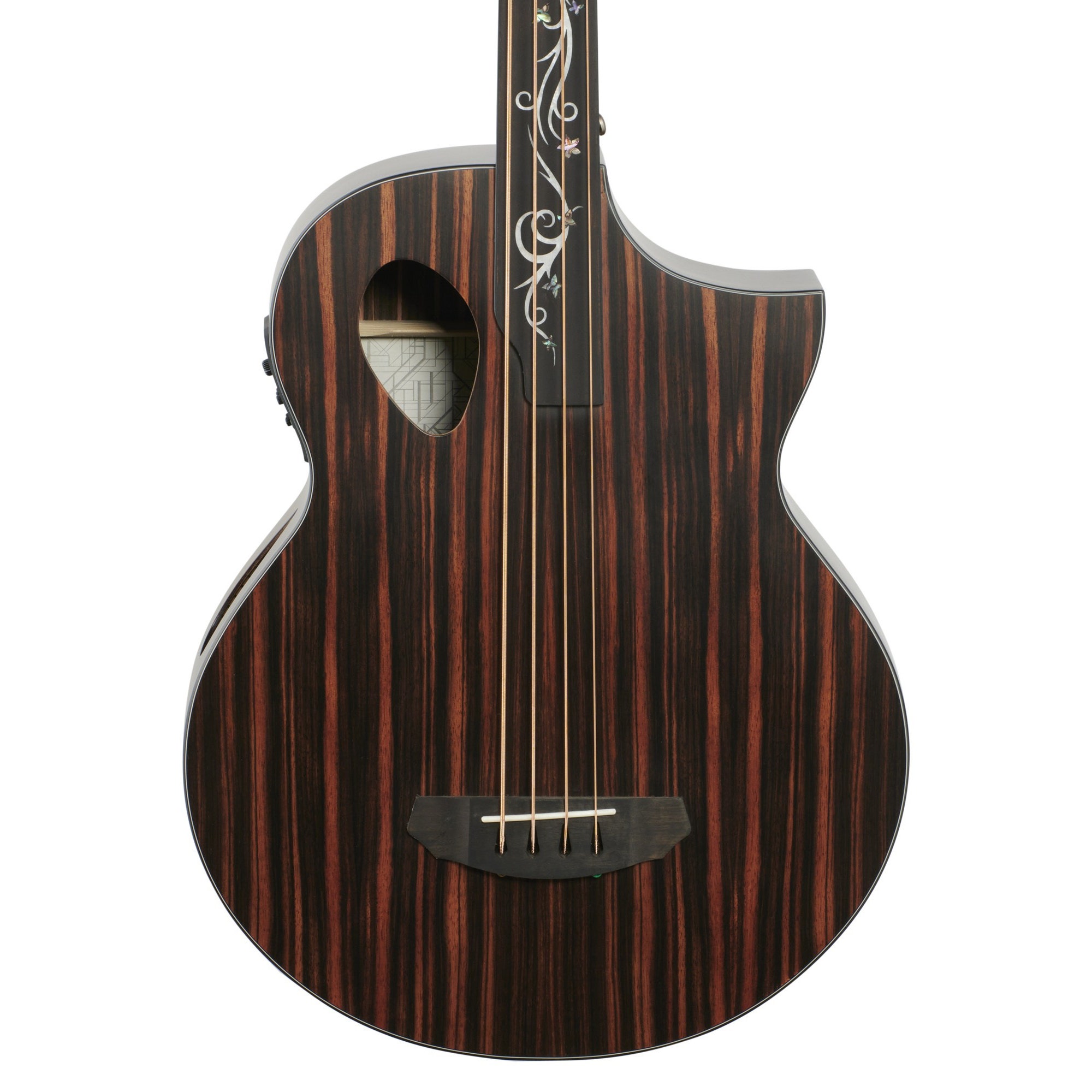 Michael Kelly Dragonfly 4 Port Fretless Acoustic Electric Bass Guitar ...